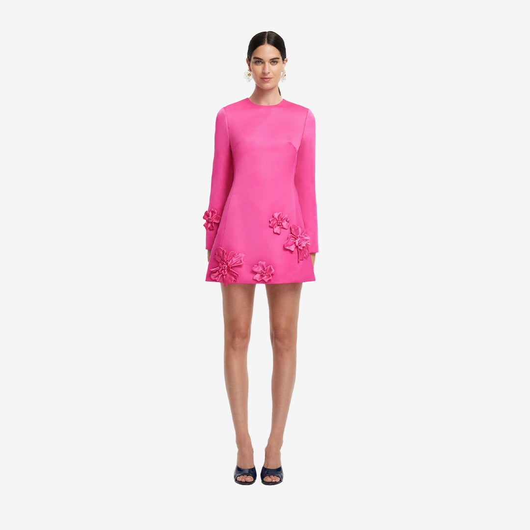 LEO LIN Leo Lin Aliza Long Sleeve Petal Mini Dress